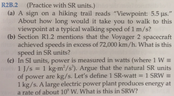 Solved R2B.2 (Practice with SR units.) (a) A sign on a | Chegg.com