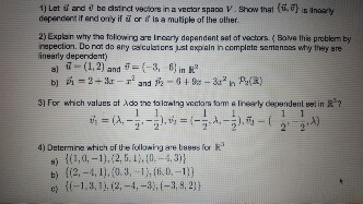 Solved Let u vector and v vector in a vector space V. show | Chegg.com