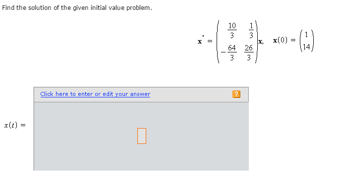 Solved Find The Solution Of The Given Initial Value Problem