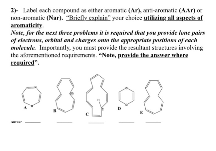Solved Label each compound as either aromatic (Ar), | Chegg.com