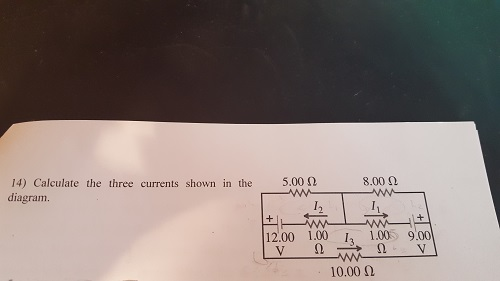 Solved Calculate the three currents shown in the diagram. | Chegg.com