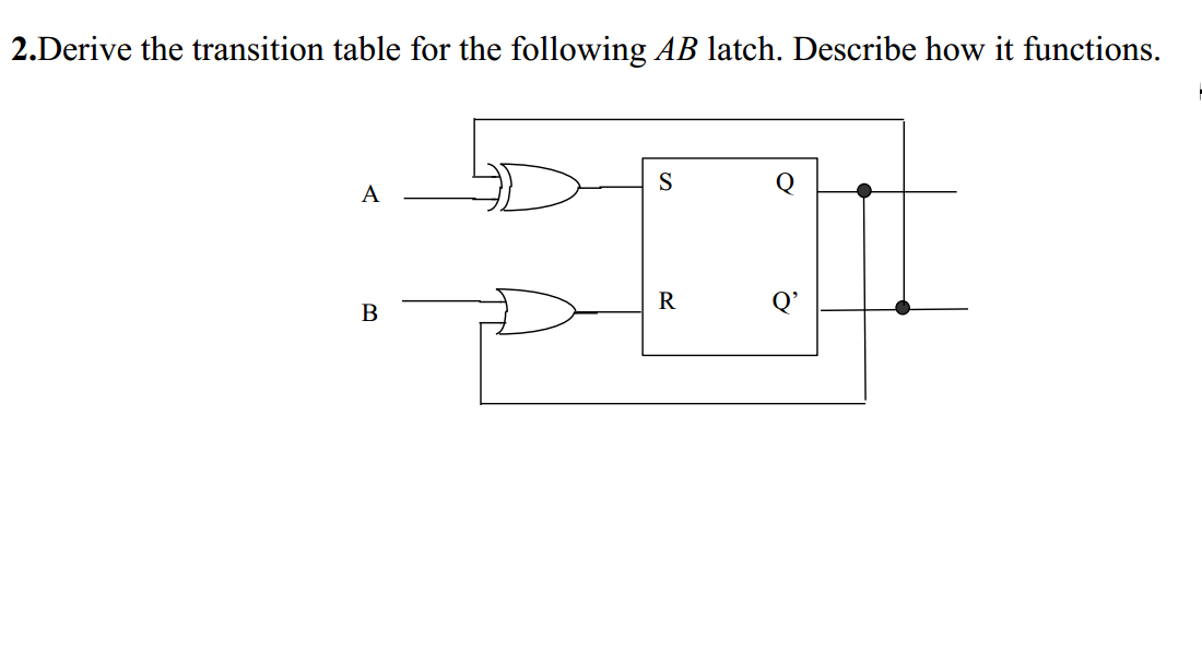 Solved Derive the transition table for the following AB | Chegg.com