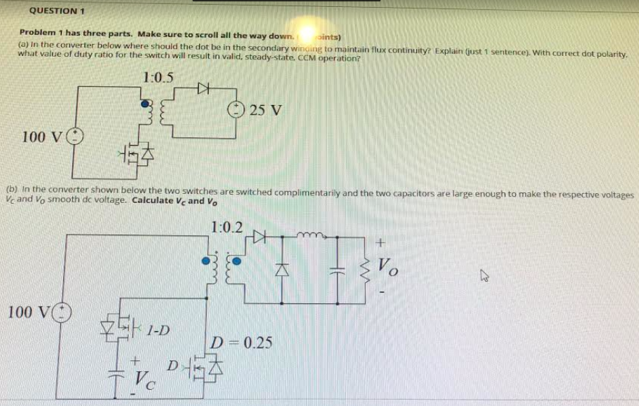 Solved QUESTION 1 Problem 1 has three parts. Make sure to | Chegg.com