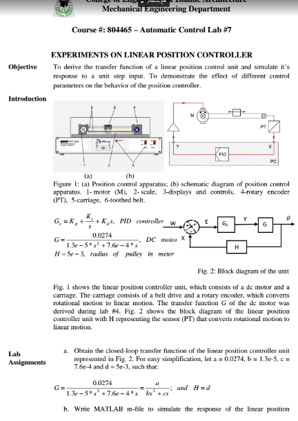 Solved Mechanica Engineering Department Course | Chegg.com