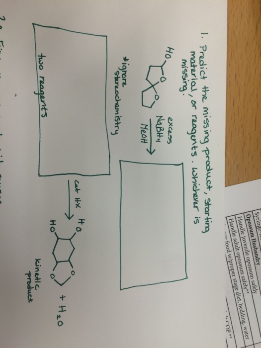Solved Predict the missing product, starting material, or | Chegg.com