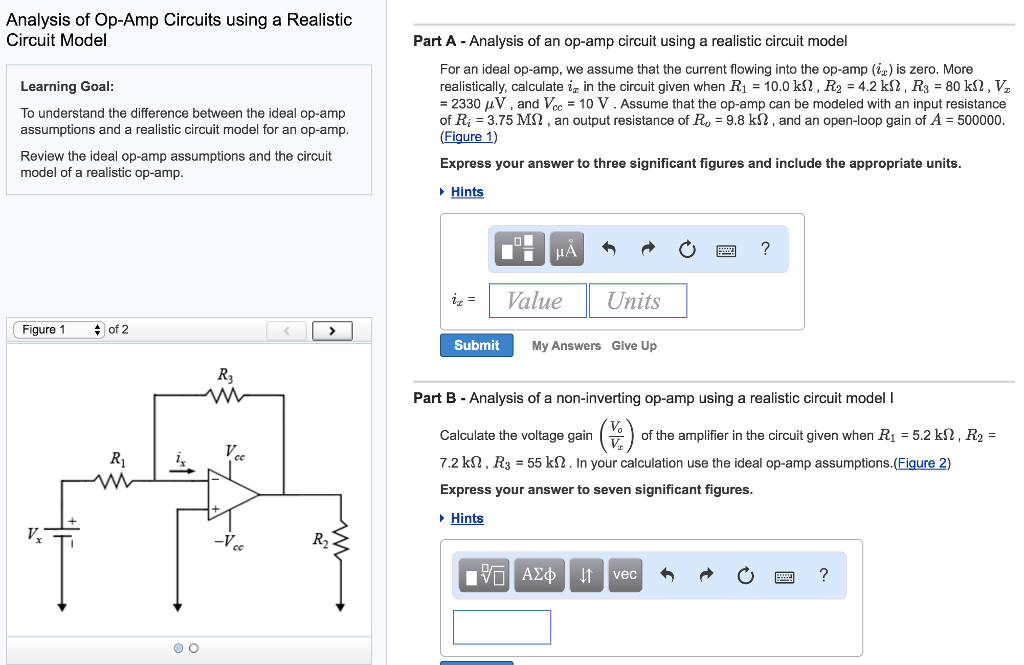 Solved Analysis of Op-Amp Circuits using a Realistic Circuit | Chegg.com