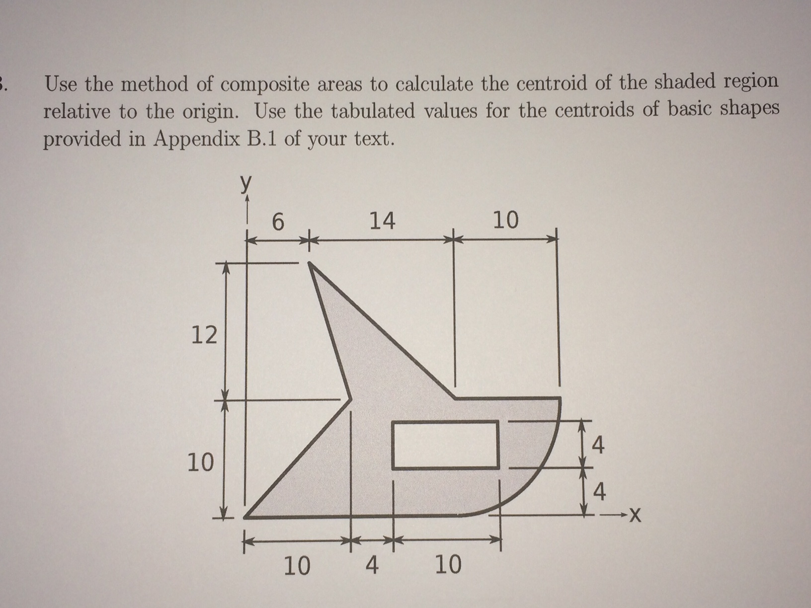 Solved Use the method of composite areas to calculate the | Chegg.com