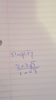 Solved Simplify 2 + 3 Squareroot 3/1 - Squareroot 3 | Chegg.com