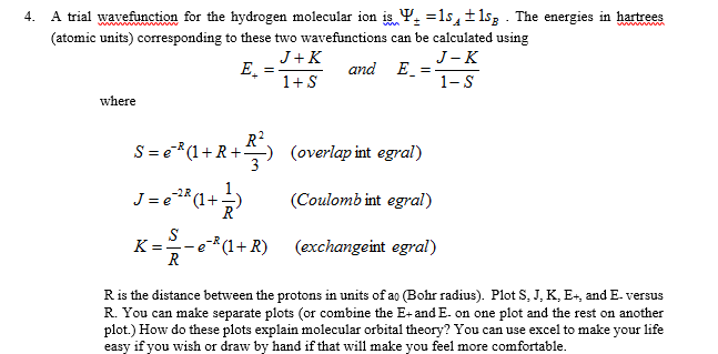 Solved 4 A Trial Wavefunction For The Hydrogen Molecular