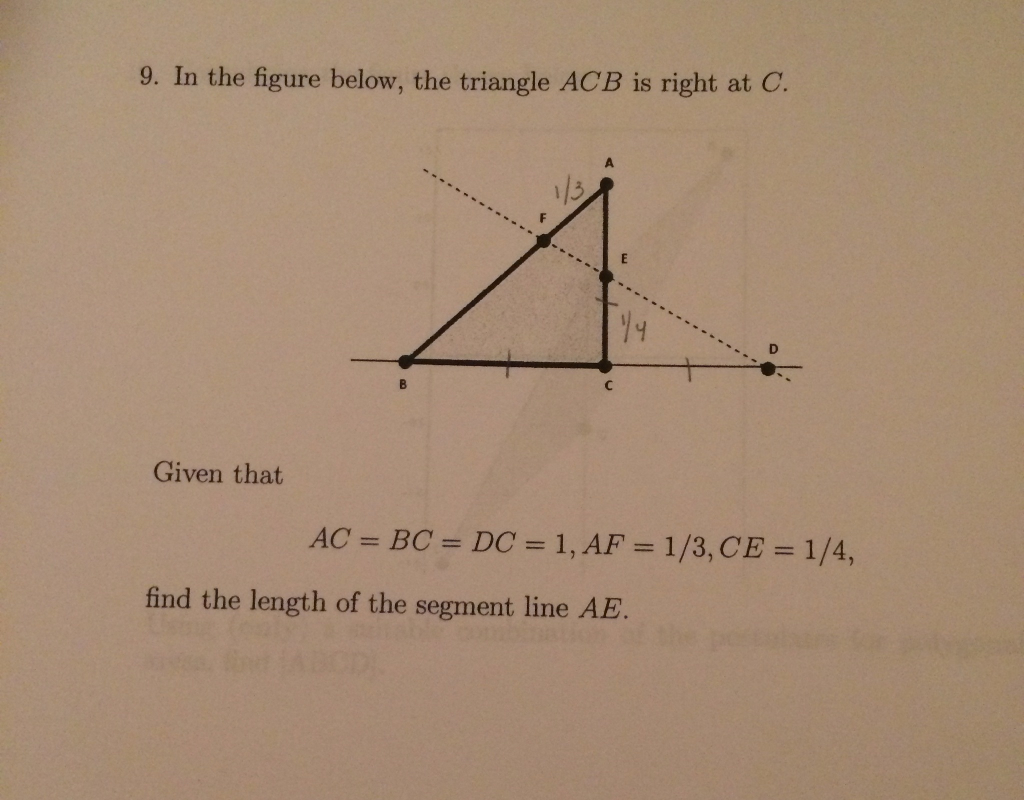 Solved In the figure below, the triangle ACB is right at C. | Chegg.com