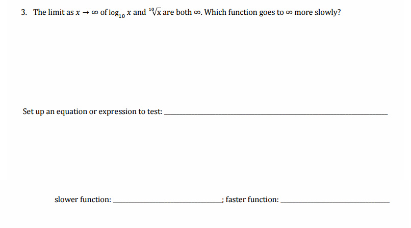 Solved The limit as x rightarrow infinity of log_10 x and 10 | Chegg.com