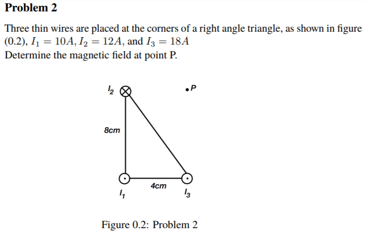Solved Problem 2 Three thin wires are placed at the corners | Chegg.com