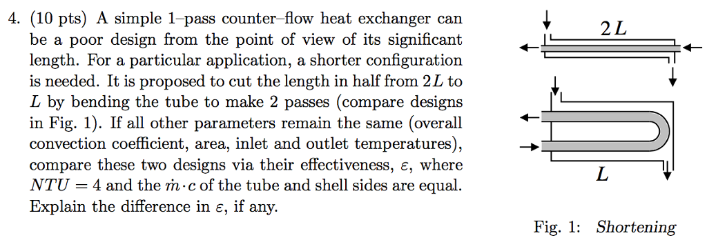 Solved A simple 1-pass counter-flow heat exchanger can be a | Chegg.com