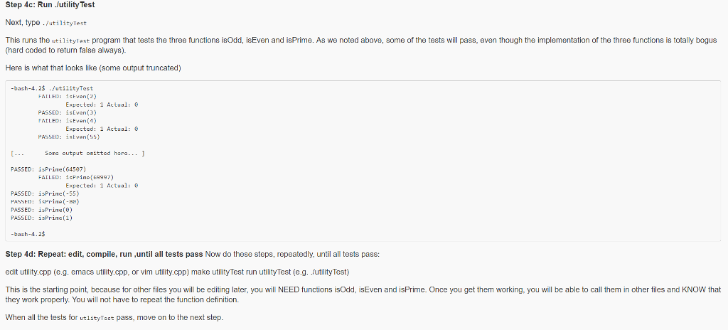 Solved Step 4c: Run ity Test Next, type /utility Test t | Chegg.com