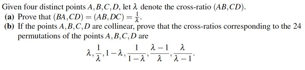 Solved Given four distinct points A, B, C, D, let lambda | Chegg.com