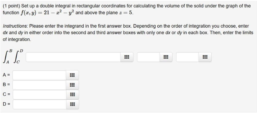 Solved Set up a double integral in rectangular coordinates | Chegg.com