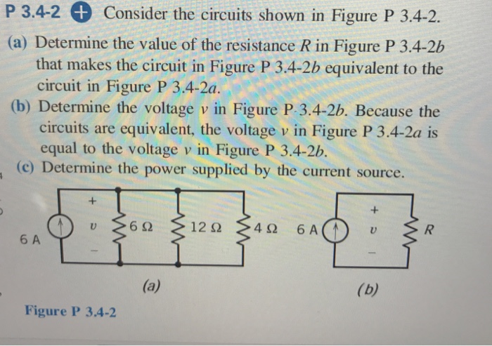 Solved Consider the circuits shown in Figure P 3.4-2. | Chegg.com