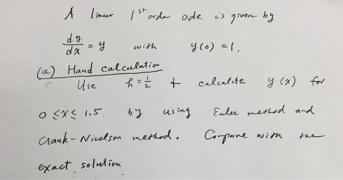 Solved A linear first order ode is image by dy / dx = y with | Chegg.com