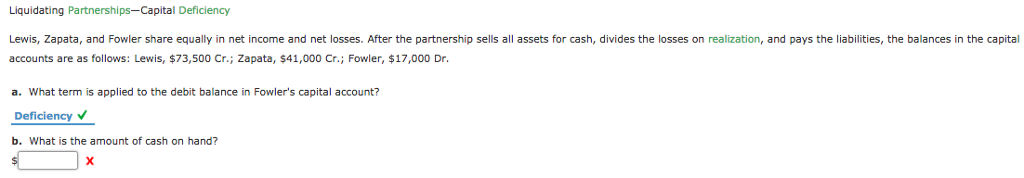 Solved Liquidating Partnerships-Capital Deficiency Lewis, | Chegg.com