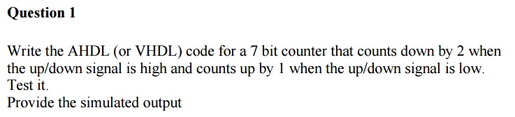 The Altera Hardware Description Language Question 1