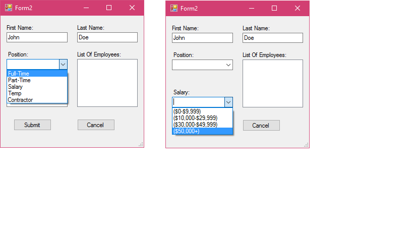 Solved C# Employee Form Application Assignment | Chegg.com