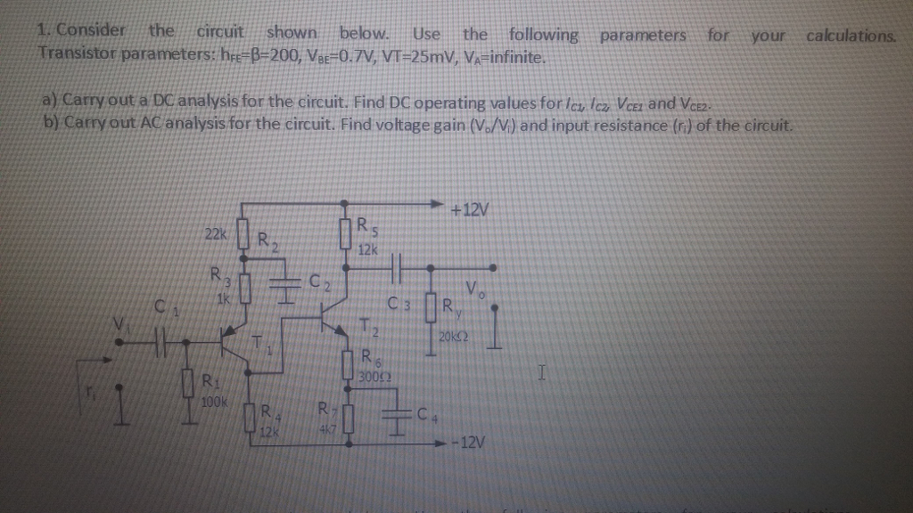 Solved Consider the circuit shown below. Use the following | Chegg.com