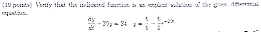 Solved Verify that the indicated function is an explicit | Chegg.com