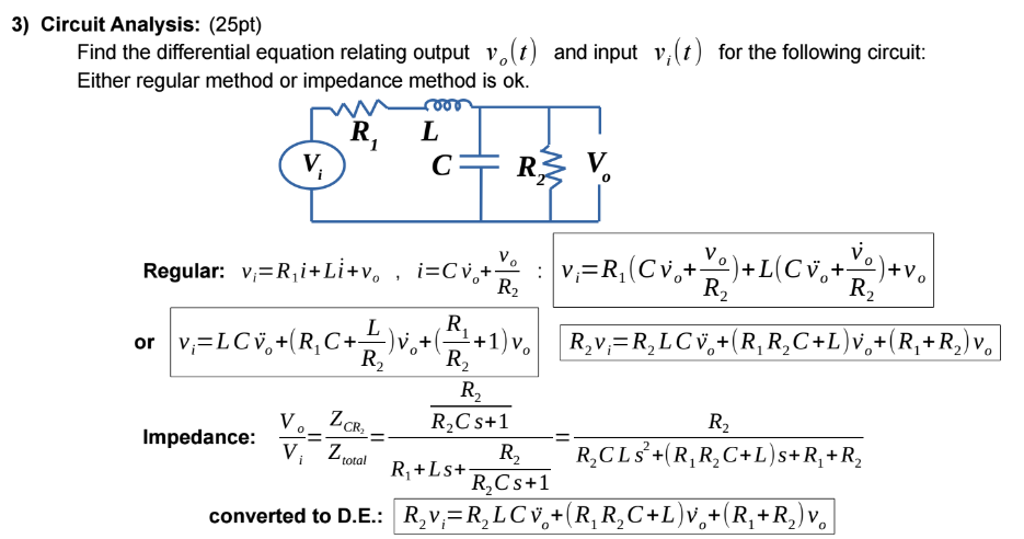 Solved Find The Differential Equation Relating Output And 