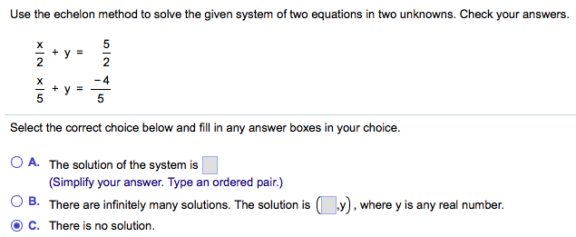 Solved Use the echelon method to solve the given system of | Chegg.com