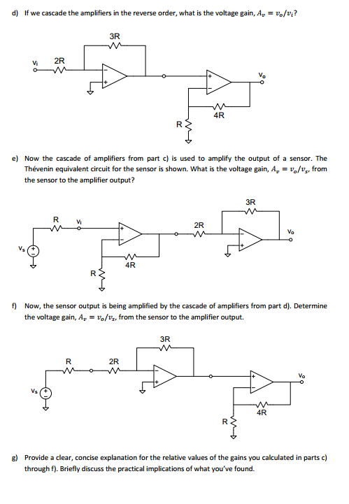 Solved For each of the following circuits, determine the | Chegg.com
