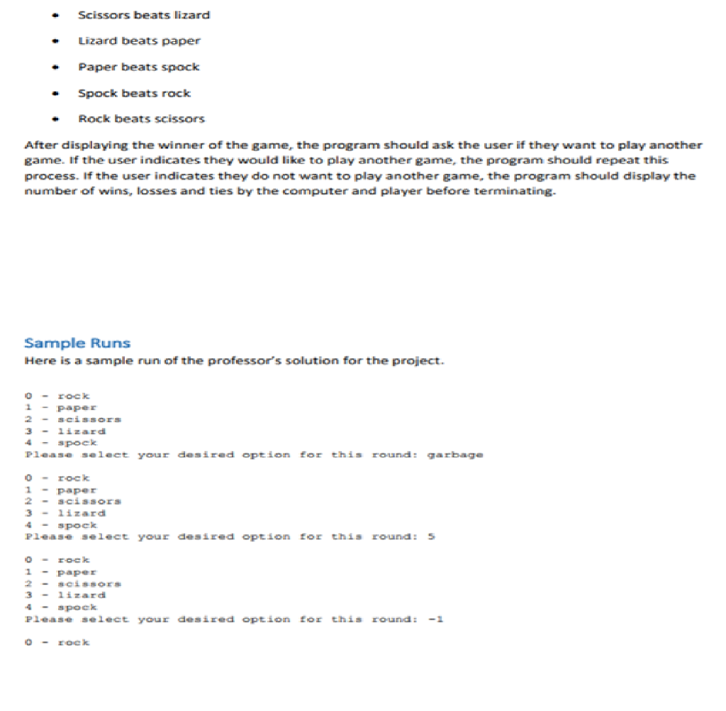 Solved Description Write a program that plays the game of | Chegg.com