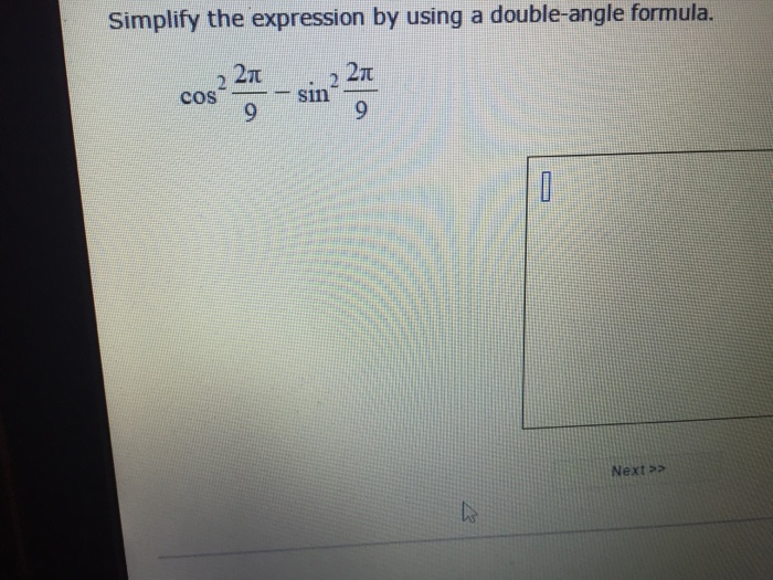 Solved Simplify the expression by using a double-angle | Chegg.com