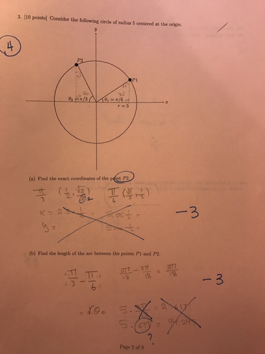 Solved Consider The Following Circle Of Radius 5 Centered At