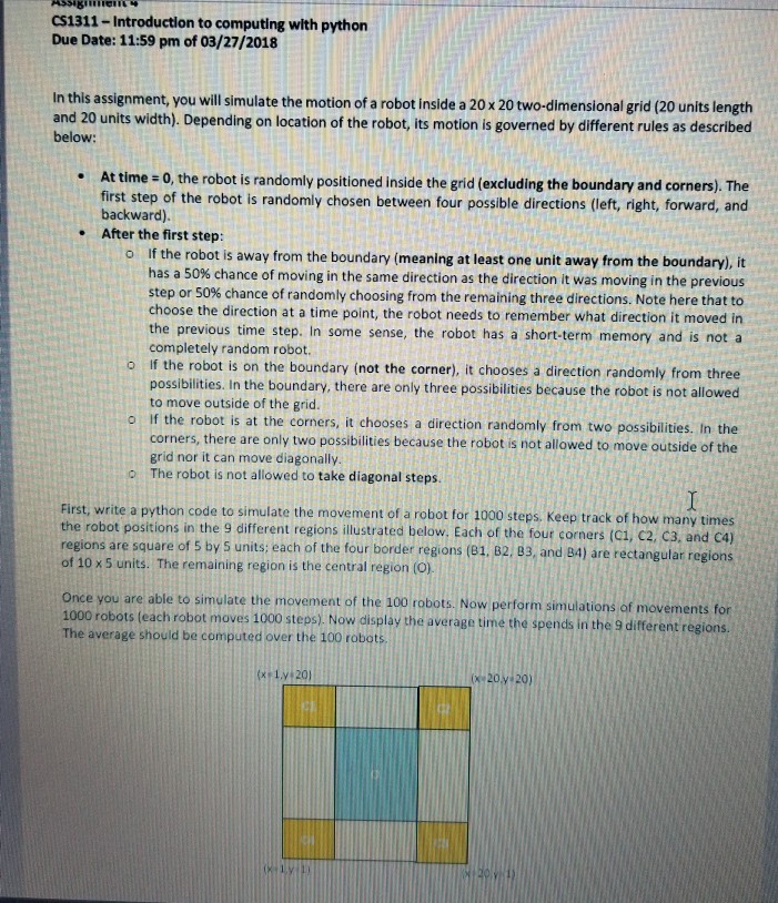 Solved CS1311-Introduction to computing with python Due | Chegg.com