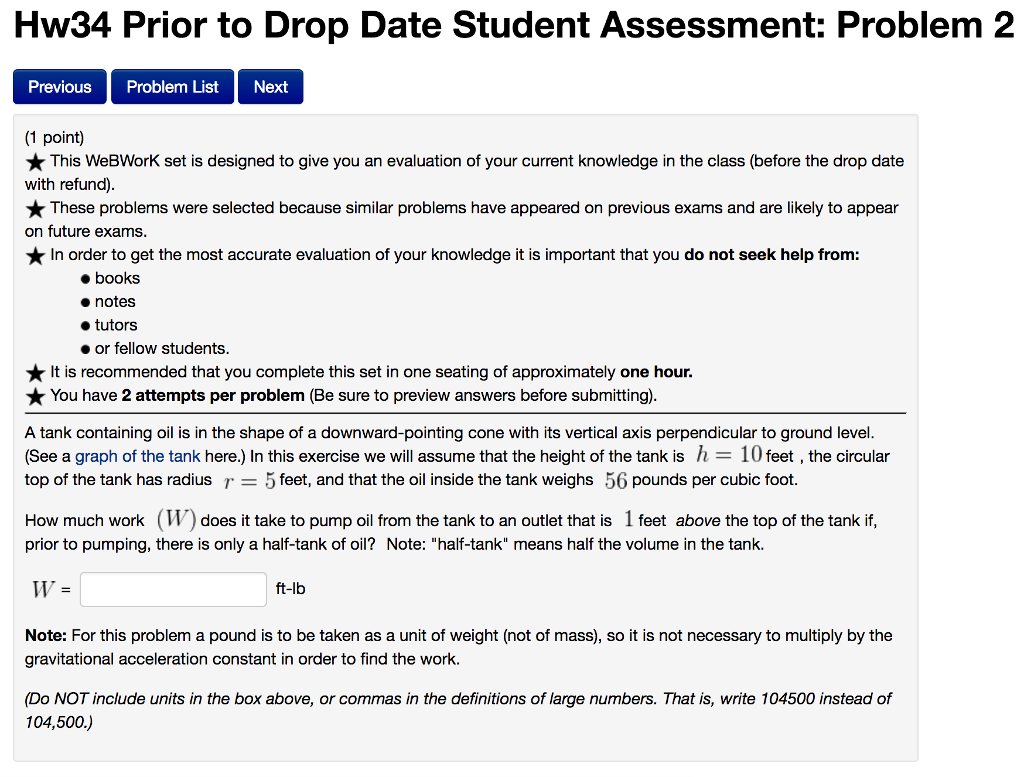 Solved This WeBWork set is designed to give you an | Chegg.com