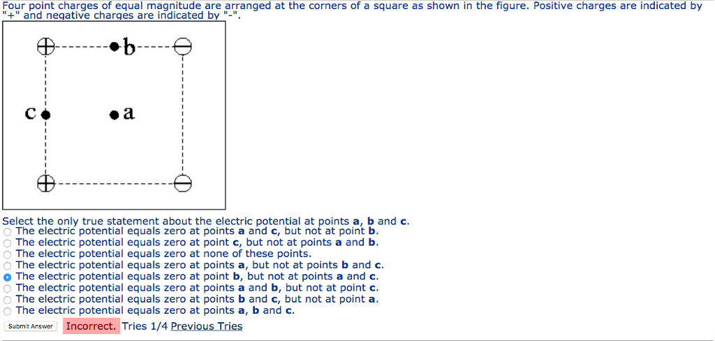 Solved Four point charges of equal magnitude are arranged at | Chegg.com