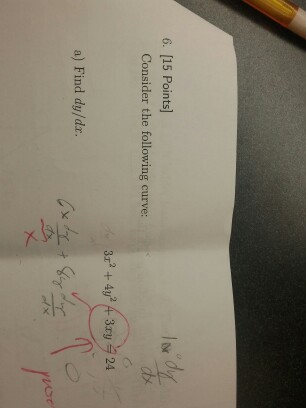 Solved Consider the following curve: 3x^2 + 4y^2 + 3xy = 24 | Chegg.com