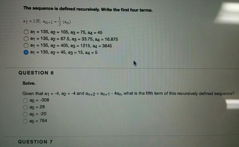 Solved The sequence is defined recursively. Write the first | Chegg.com