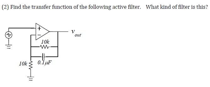 Solved Find the transfer function of the following active | Chegg.com