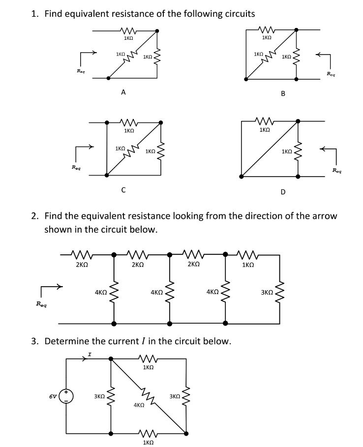 Solved Find equivalent resistance of the following circuits | Chegg.com Solved Find equivalent resistance of the following circuits | Chegg.com