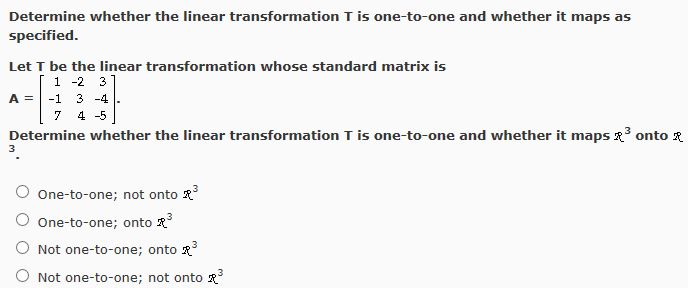 Solved Determine whether the linear transformation T is | Chegg.com