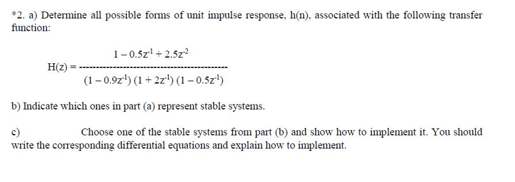 Solved Determine all possible forms of unit impulse | Chegg.com