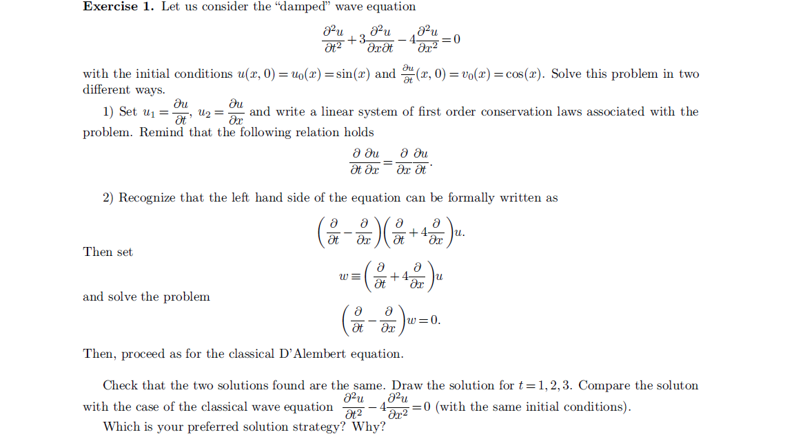 Let us consider the "damped" wave equation with the | Chegg.com