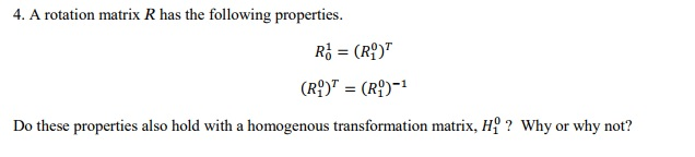 Solved A rotation matrix R has the following properties. | Chegg.com