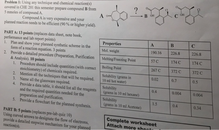 Problem 1: Using any technique and chemical | Chegg.com