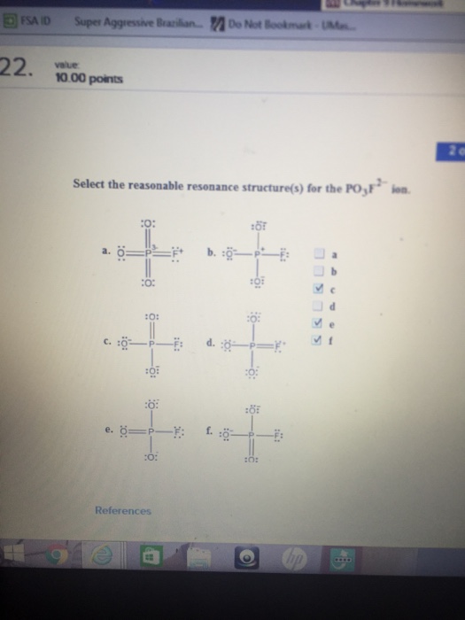 Solved Select the reasonable resonance structure(s) for the | Chegg.com