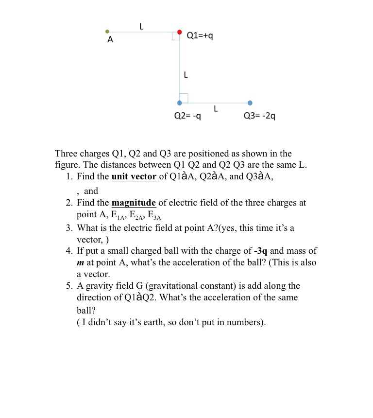 Solved Three charges Q1, Q2 and Q3 are positioned as shown | Chegg.com
