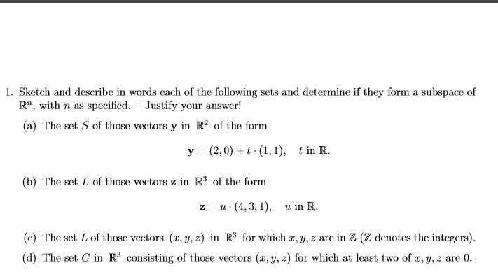 Solved Sketch and describe in words each of the following | Chegg.com