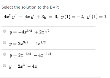 Solved Select the solution to the BVP: 2-3/2 | Chegg.com