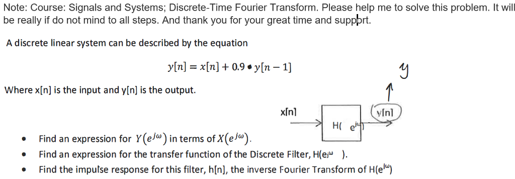 Solved Note: Course: Signals and Systems; Discrete-Time | Chegg.com